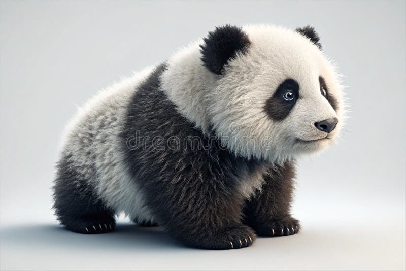 Panda Emoji into a Soft, 3D Fluffy Panda. the Shape is Fully Covered in ...