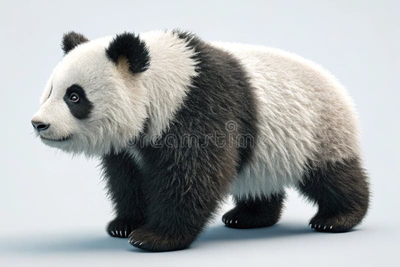 Panda Emoji into a Soft, 3D Fluffy Panda. the Shape is Fully Covered in ...