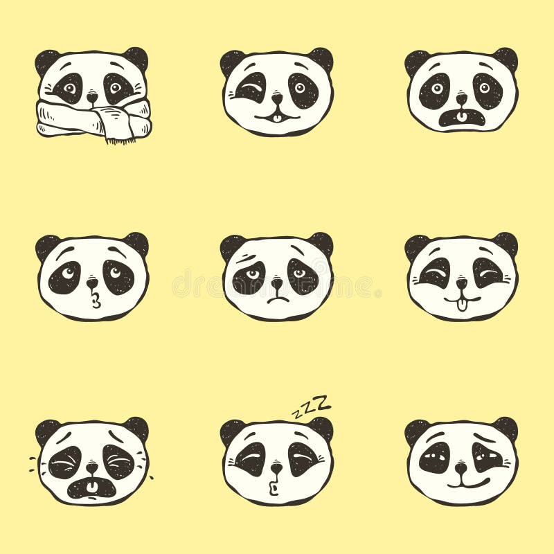 Panda emotions stock vector. Illustration of group, humor - 88297343