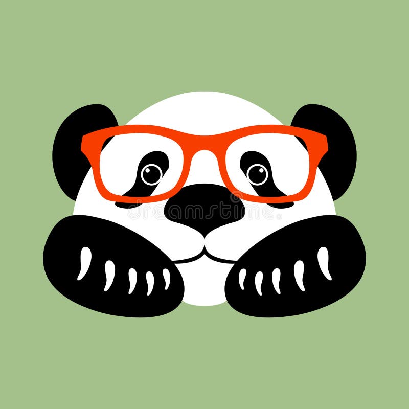 Panda Face Vector Illustration Flat Style Profile Stock Vector ...