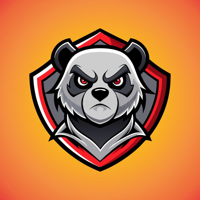 Panda Face Logo, Angry Panda Head Shield Mascot Emblem Sport Team ...
