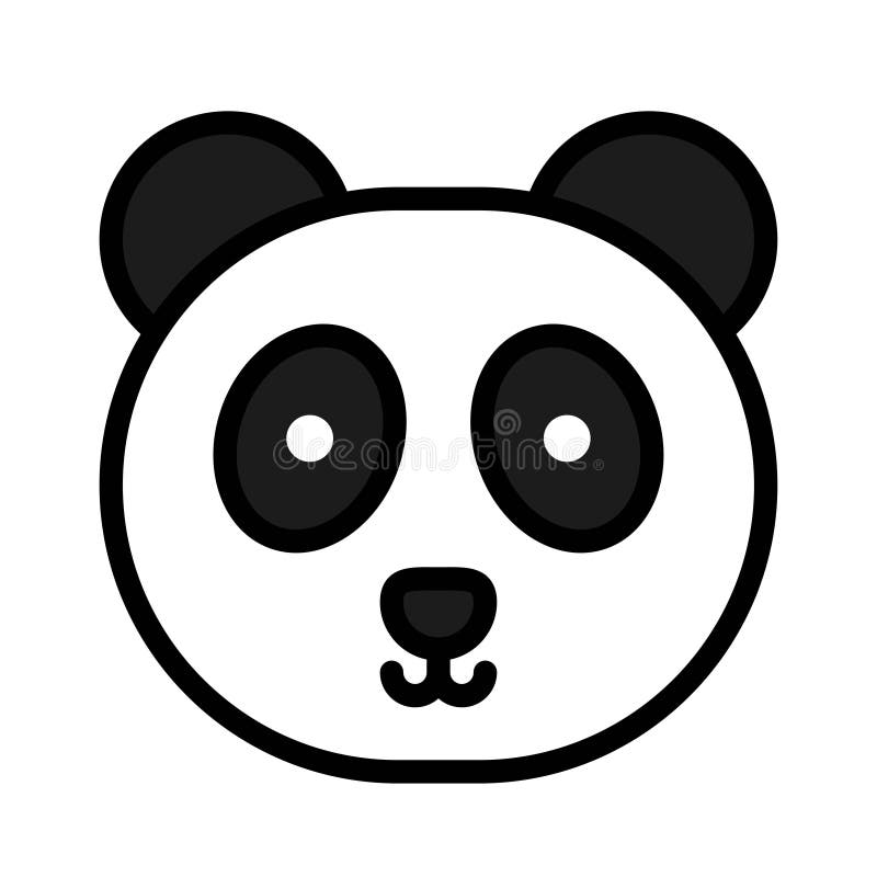 Panda Face Vector, Chinese Lunar New Year Filled Icon Stock Vector ...