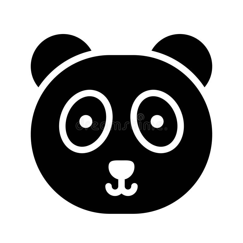 Panda Face Vector, Chinese Lunar New Year Filled Icon Stock Vector ...