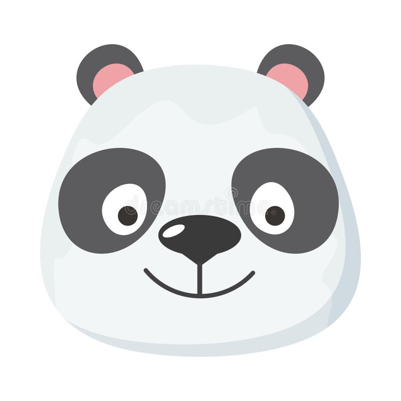 Panda Face Vector Illustration Dans La Conception Plate Illustration de ...