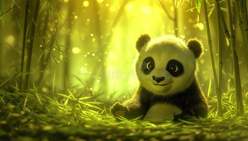 Panda Facing Light with Blurred Face Stock Image - Image of peaceful ...