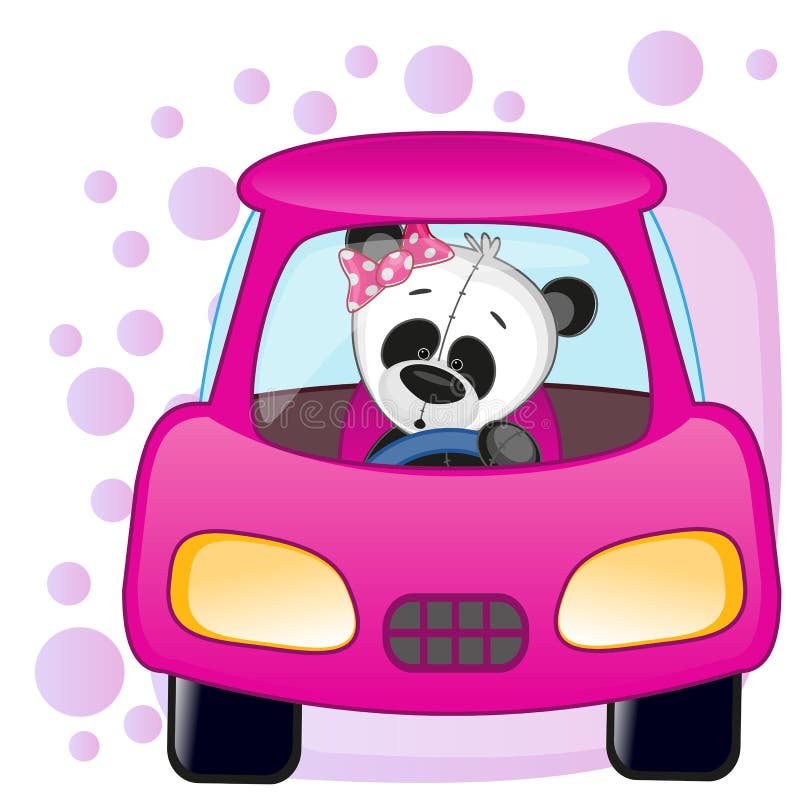 Panda driving a car stock vector. Illustration of cartoon - 55628916