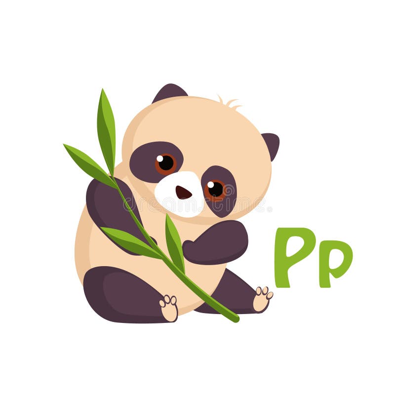 Panda Grappig Alfabet, Dierlijke Vectorillustratie Vector Illustratie ...