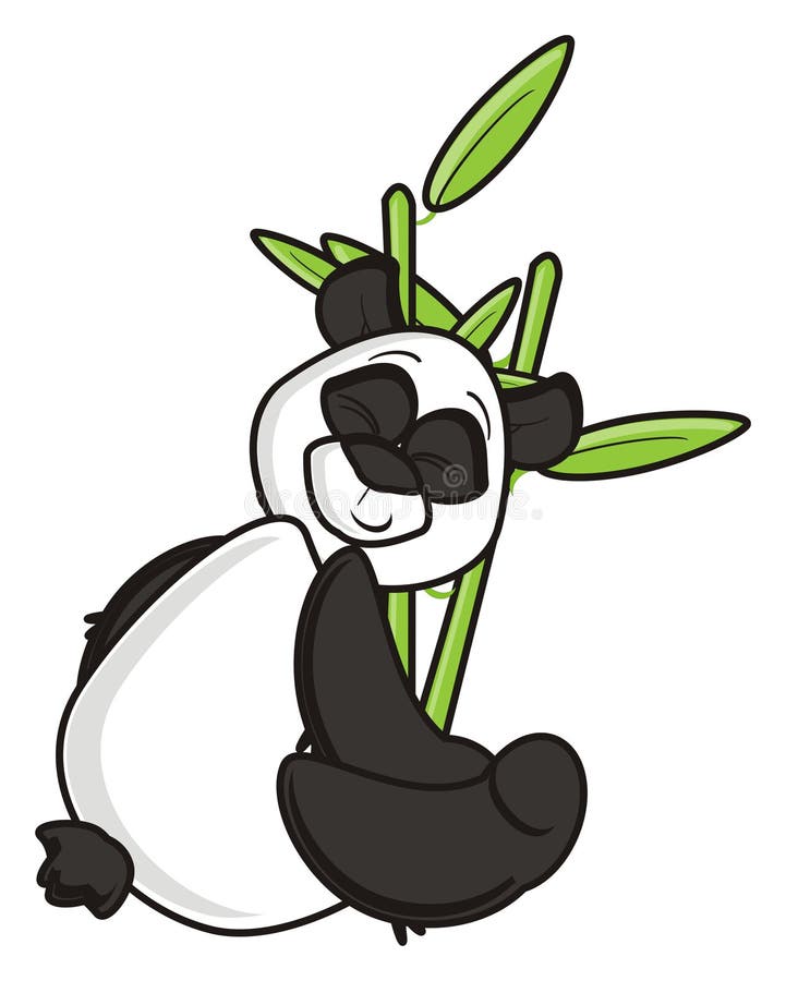 Panda among the Green Bamboo Stock Illustration - Illustration of ...