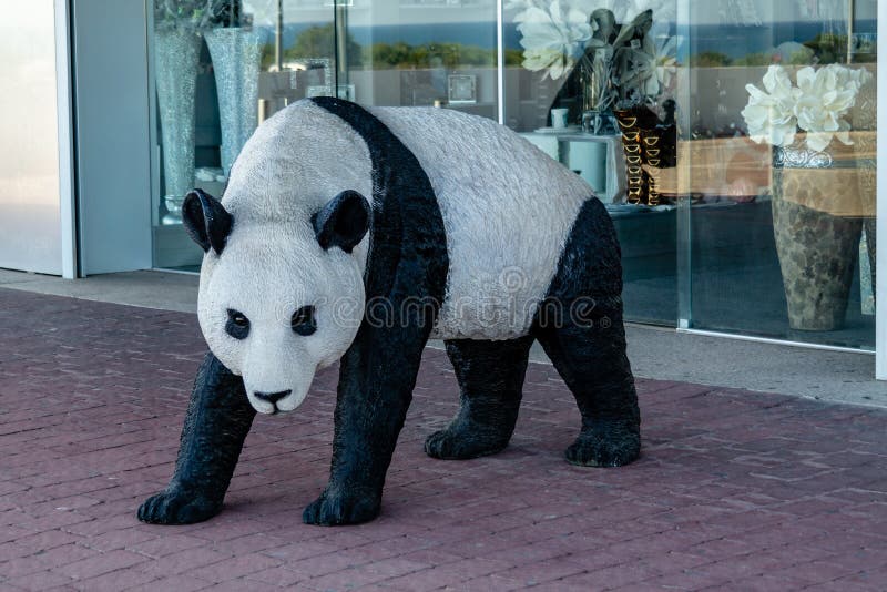 Panda on Guard stock image. Image of store, panda, white - 125672967