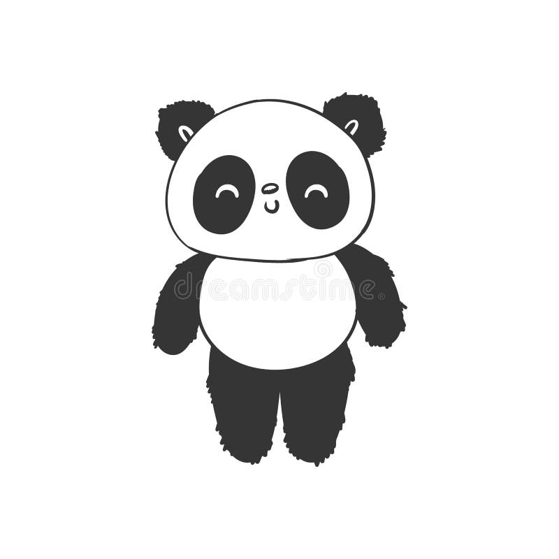Panda. Hand-drawn Panda Bear. Sketch Drawing for Design Stock Vector ...