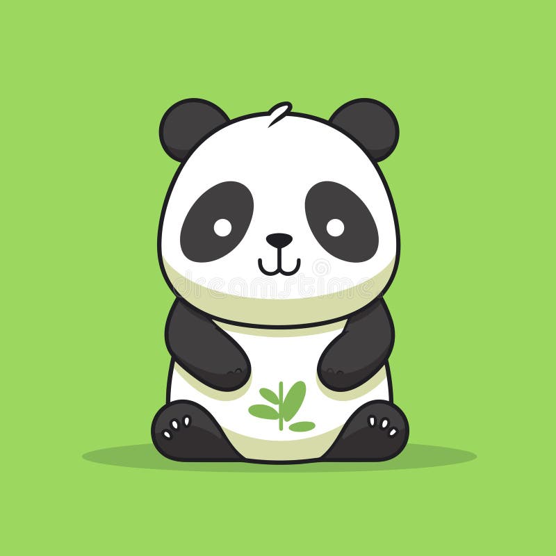 Panda. Panda Hand-drawn Comic Illustration. Cute Vector Doodle Style ...