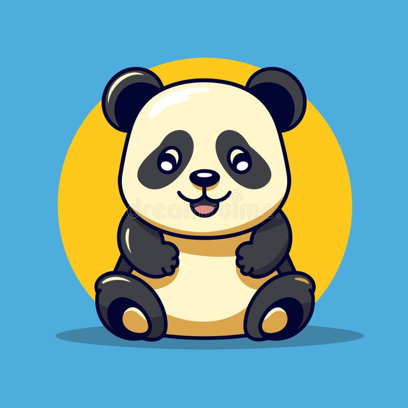 Panda. Panda Hand-drawn Comic Illustration. Cute Vector Doodle Style ...