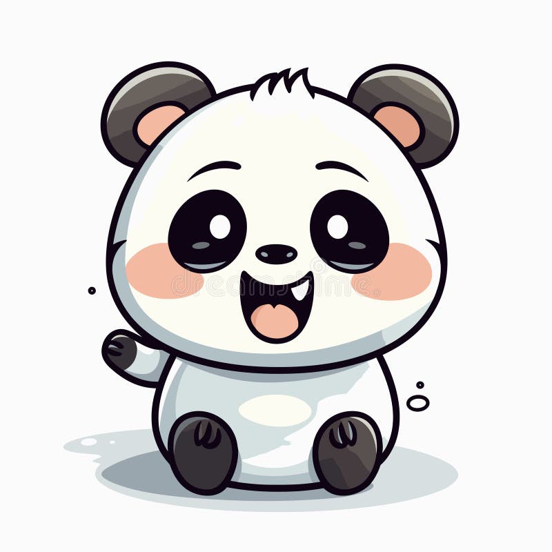 Panda. Panda Hand-drawn Comic Illustration. Cute Vector Doodle Style ...