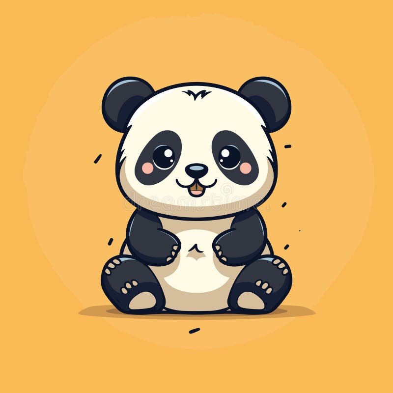 Panda. Panda Hand-drawn Comic Illustration. Cute Vector Doodle Style ...
