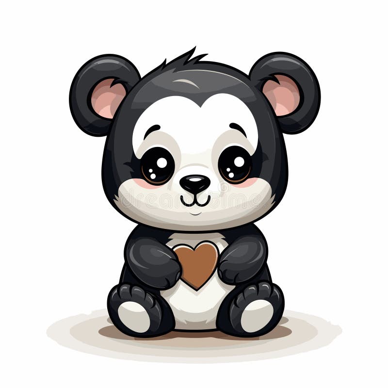 Panda. Panda Hand-drawn Comic Illustration. Cute Vector Doodle Style ...