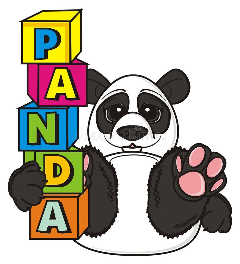Panda and word stock illustration. Illustration of background - 107676158