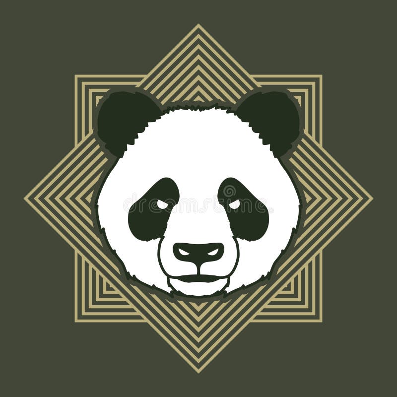 Panda head face front view stock vector. Illustration of graffiti ...