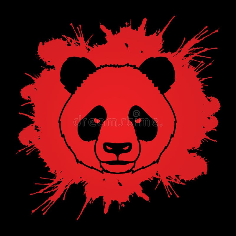 Panda head face front view stock vector. Illustration of blood - 88487058