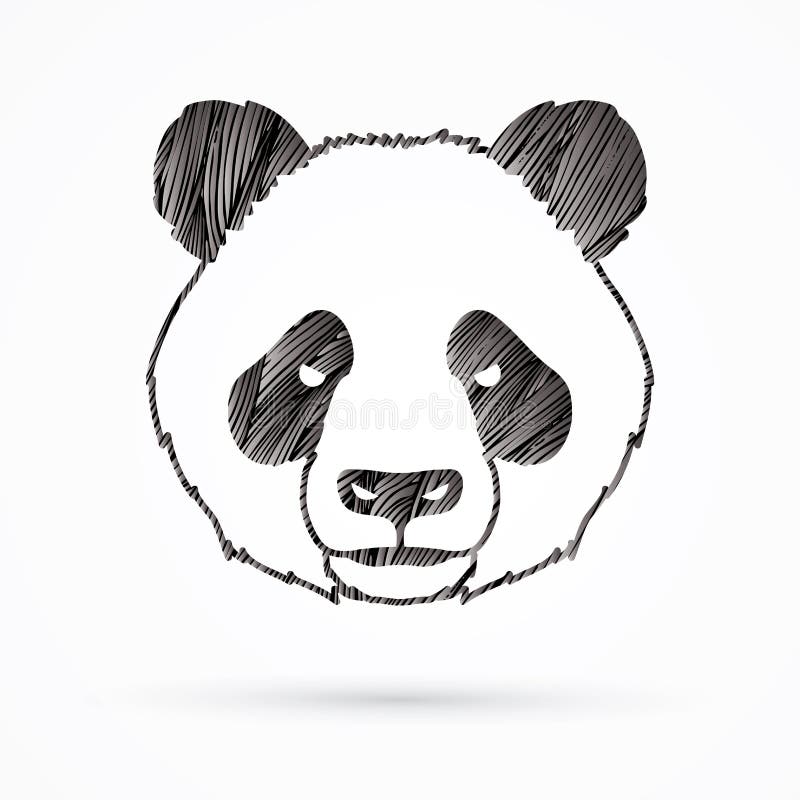 Panda head face front view stock vector. Illustration of creative ...