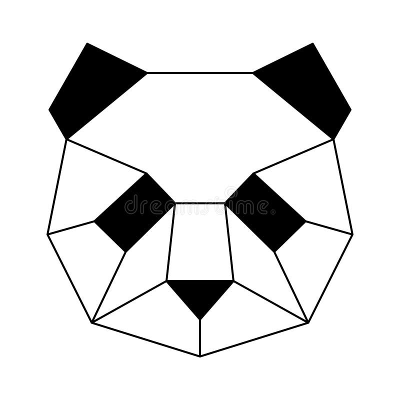 Geometric Panda Bear Triangular Lines Vector Tattoo. Contour for Tattoo ...