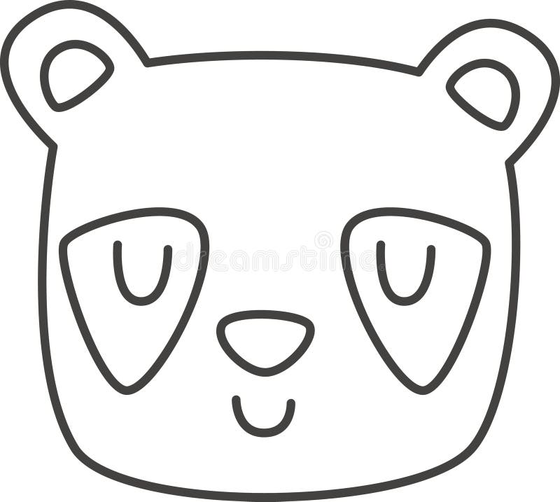 Panda Head Outline stock vector. Illustration of panda - 321741354