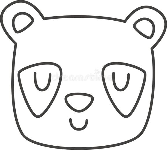 Panda Head Outline stock vector. Illustration of panda - 321741354