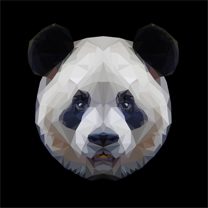 Panda Head Polygon Portrait Stock Vector - Illustration of cute ...
