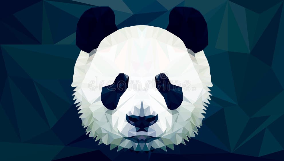 Panda head polygon vector stock vector. Illustration of abstraction ...