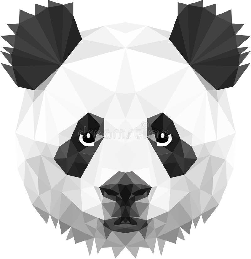 Panda Head illustrator stock illustration. Illustration of silhouette ...