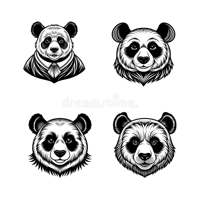 Panda Head Vector Illustration Stock Vector - Illustration of bear ...