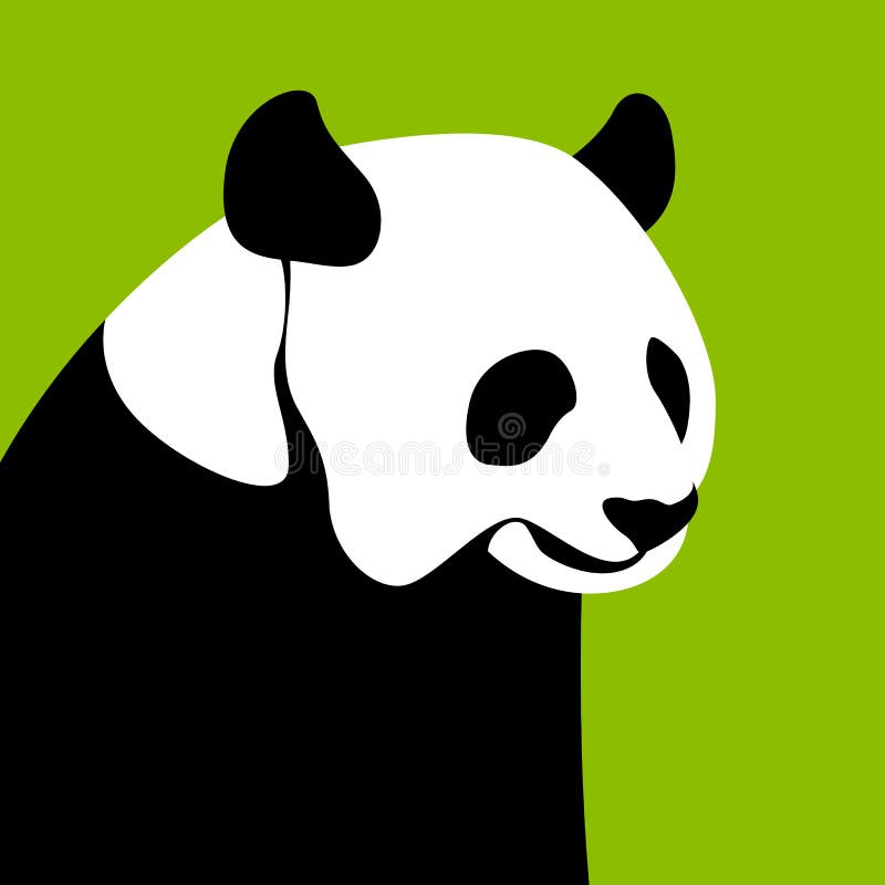Panda Head Vector Illustration Flat Style Front Stock Vector ...