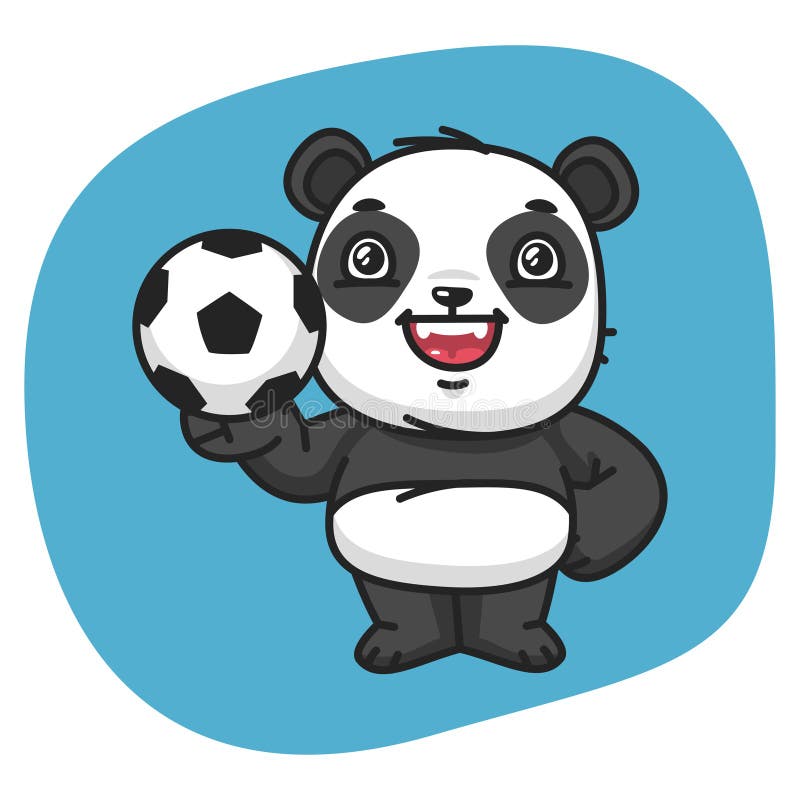 Panda Holds Soccer Ball vector illustratie. Illustration of voetbal ...
