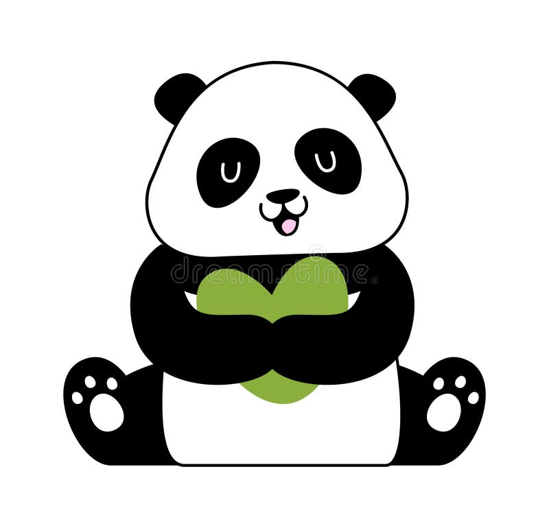 Panda Hugging Heart stock vector. Illustration of heart - 278198335