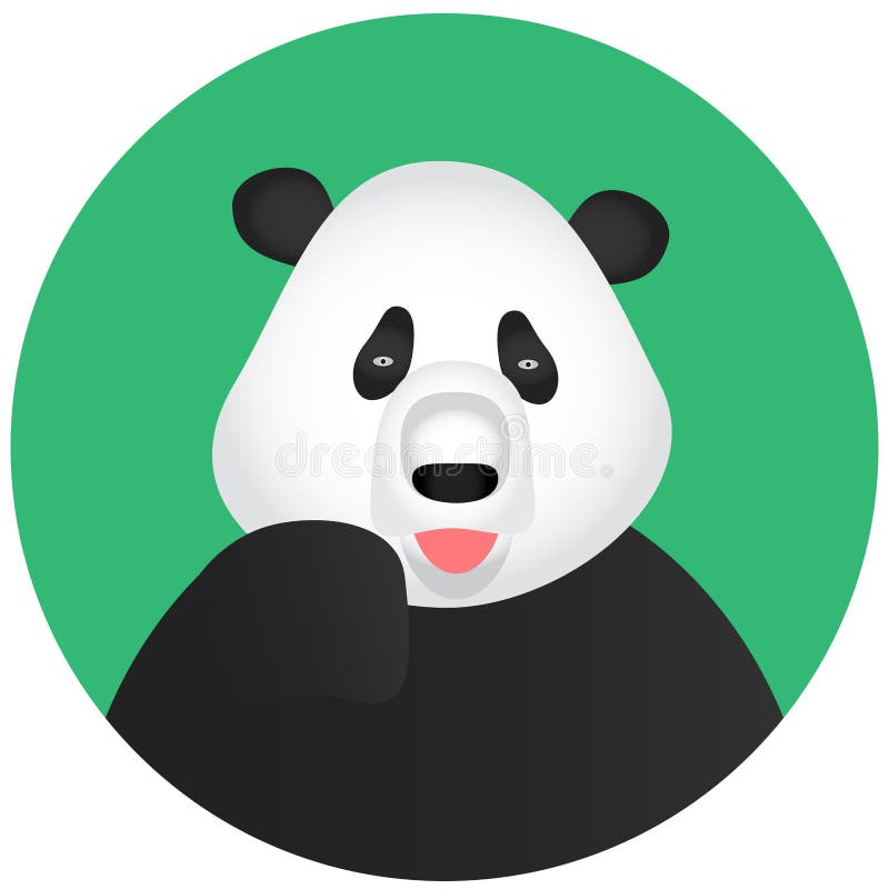 Panda icon mobile app stock illustration. Illustration of funny - 70700733