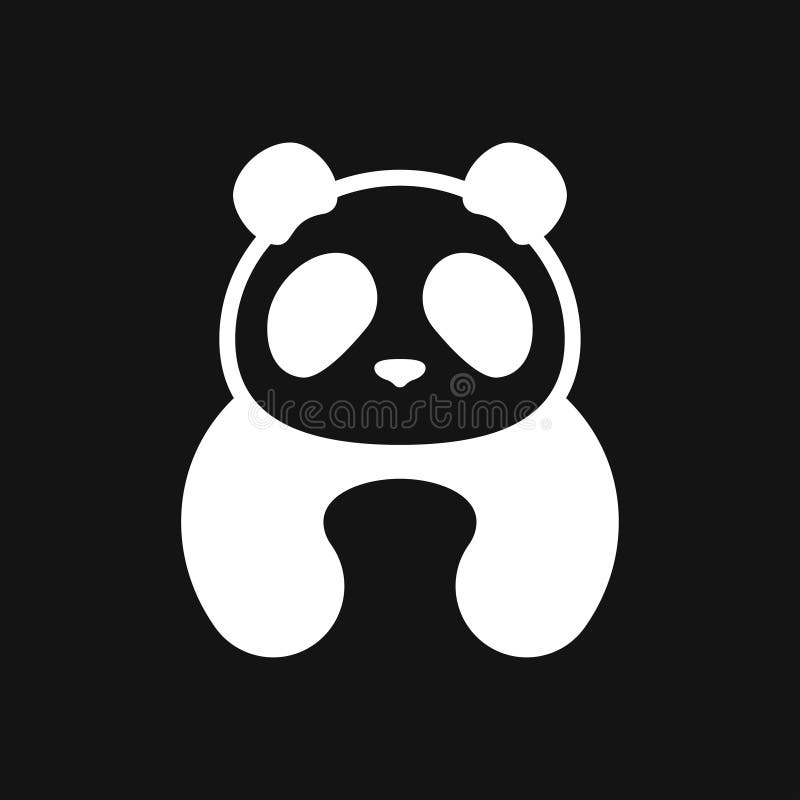 Panda Icon. Vector Image of a Panda on Background Stock Illustration ...