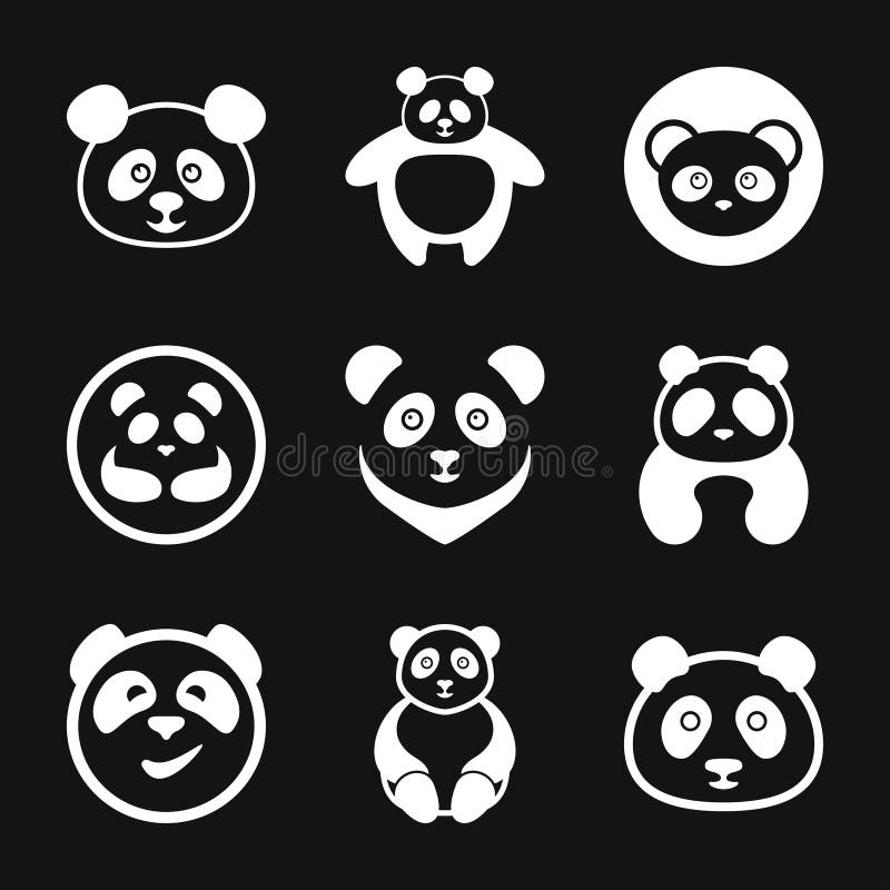 Panda Icon. Vector Image of a Panda on Background Stock Illustration ...