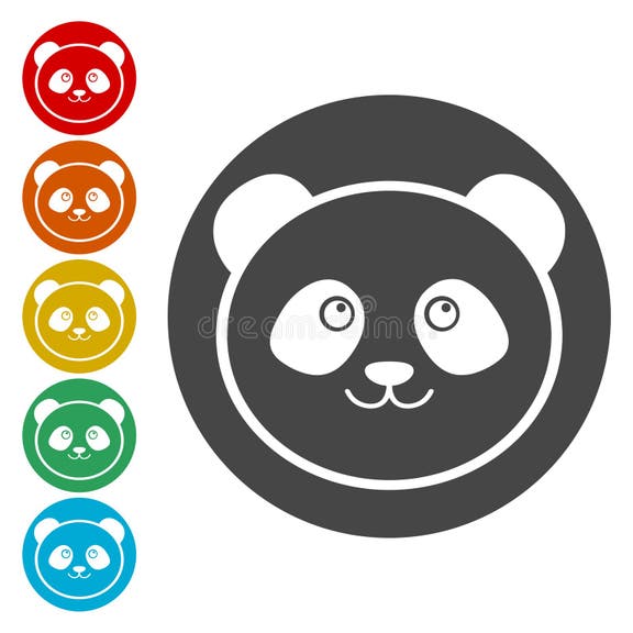 Panda Icons Set - Vector Illustration Stock Vector - Illustration of ...