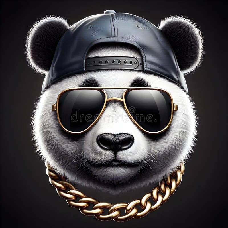 Panda in the Image of a Hip Hop Style Icon. Stock Illustration ...