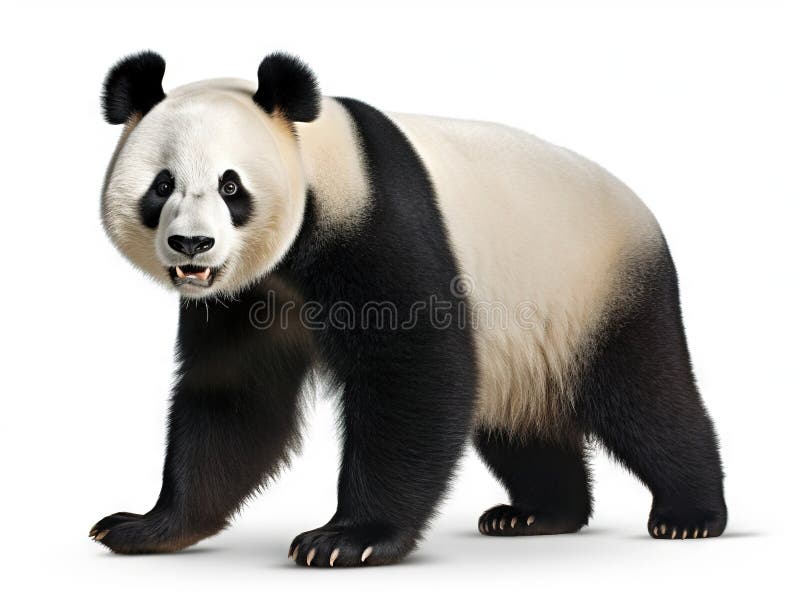 Panda isolated on white stock illustration. Illustration of white ...