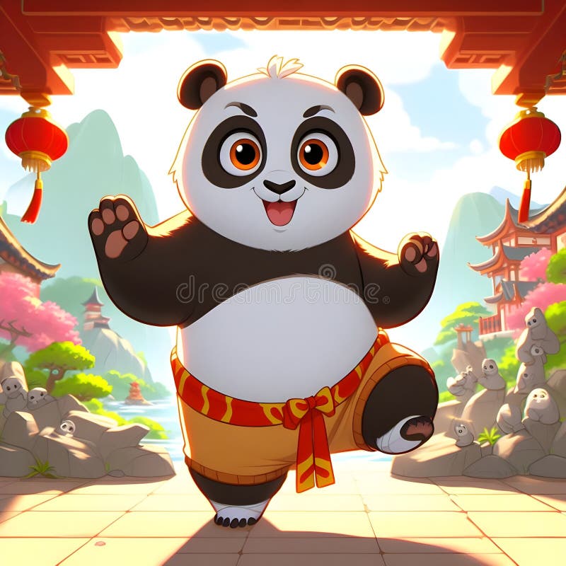 Panda kung fu master. stock illustration. Illustration of nose - 308499845
