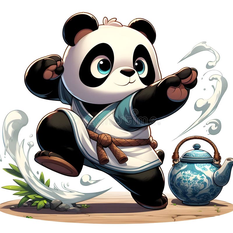 Panda kung fu master. stock illustration. Illustration of chinese ...