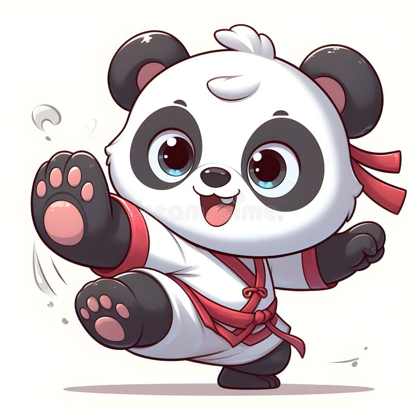 Panda kung fu master. stock illustration. Illustration of chinese ...