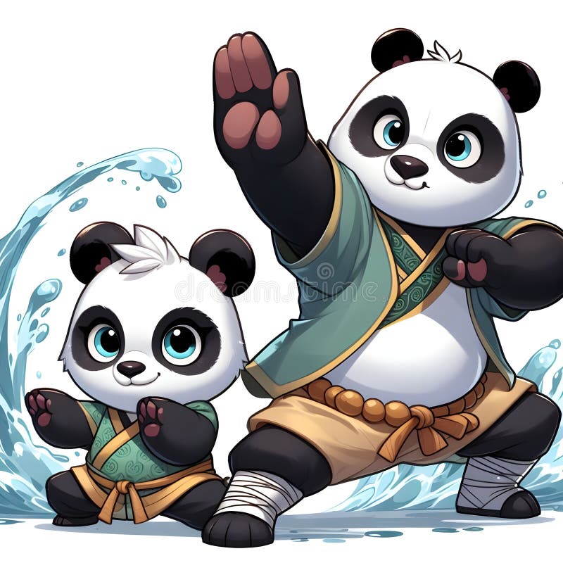 Panda kung fu master. stock illustration. Illustration of chinese ...