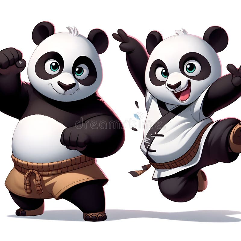 Panda kung fu master. stock illustration. Illustration of chinese ...