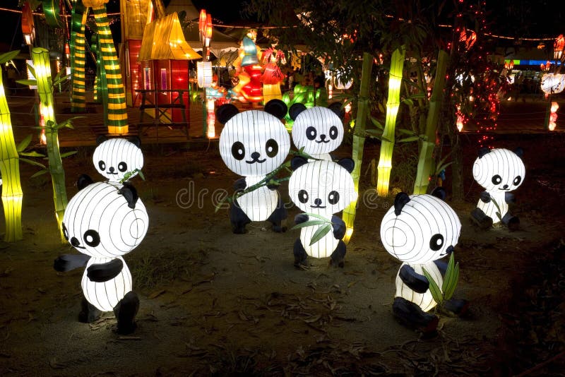 Panda Lanterns stock photo. Image of isolated, lighted - 3687092