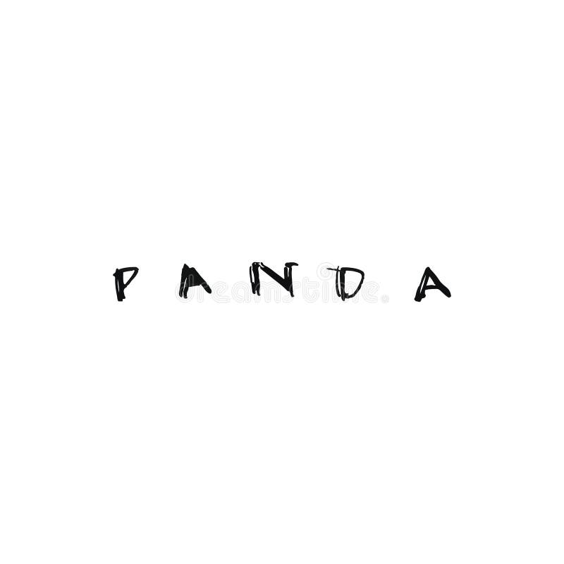 Panda Lettering in Graphic Style. Graphic Hand Drawn Illustration ...