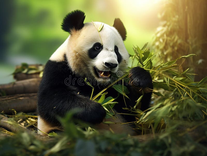 Ai Generated Illustration Wildlife Concept of Panda Stock Illustration ...