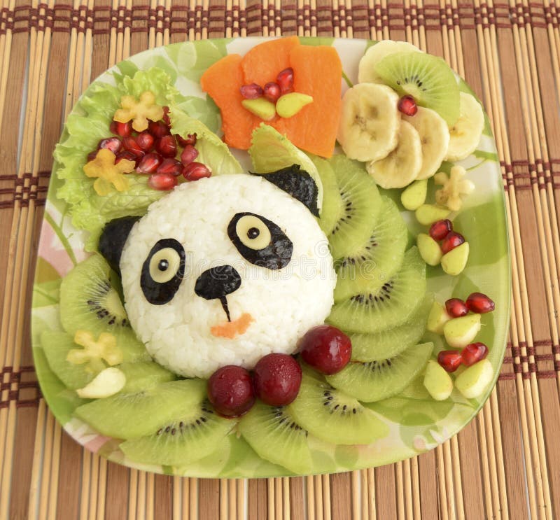 The panda is made of rice stock image. Image of food - 79774573