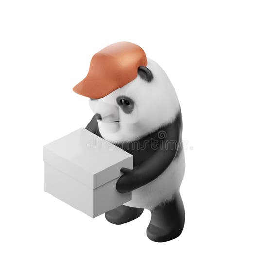Panda Mascot 3d Render with Clipping Path Stock Illustration ...