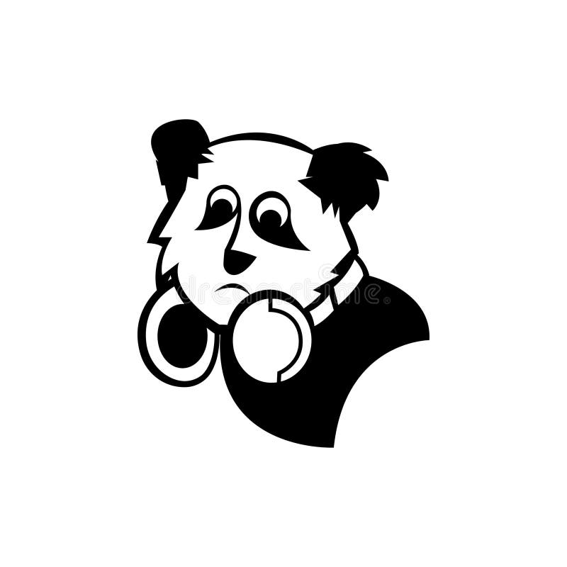 Panda Music Logo Illustration Vector Illustration Design Stock Vector ...